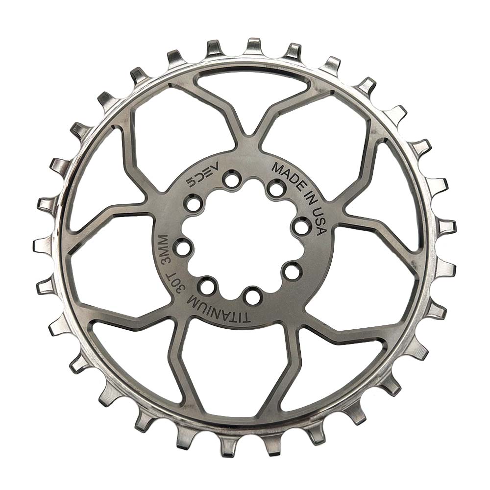 5DEV 8 Bolt Titanium Chainring SRAM T-type (Boost) - Unsprung